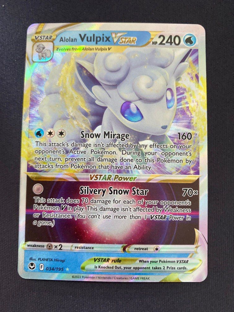 Alolan Vulpix V Star, Hobbies & Toys, Toys & Games on Carousell