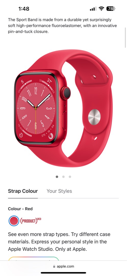 Apple Watch series 8 (product red) 45mm, Mobile Phones & Gadgets ...