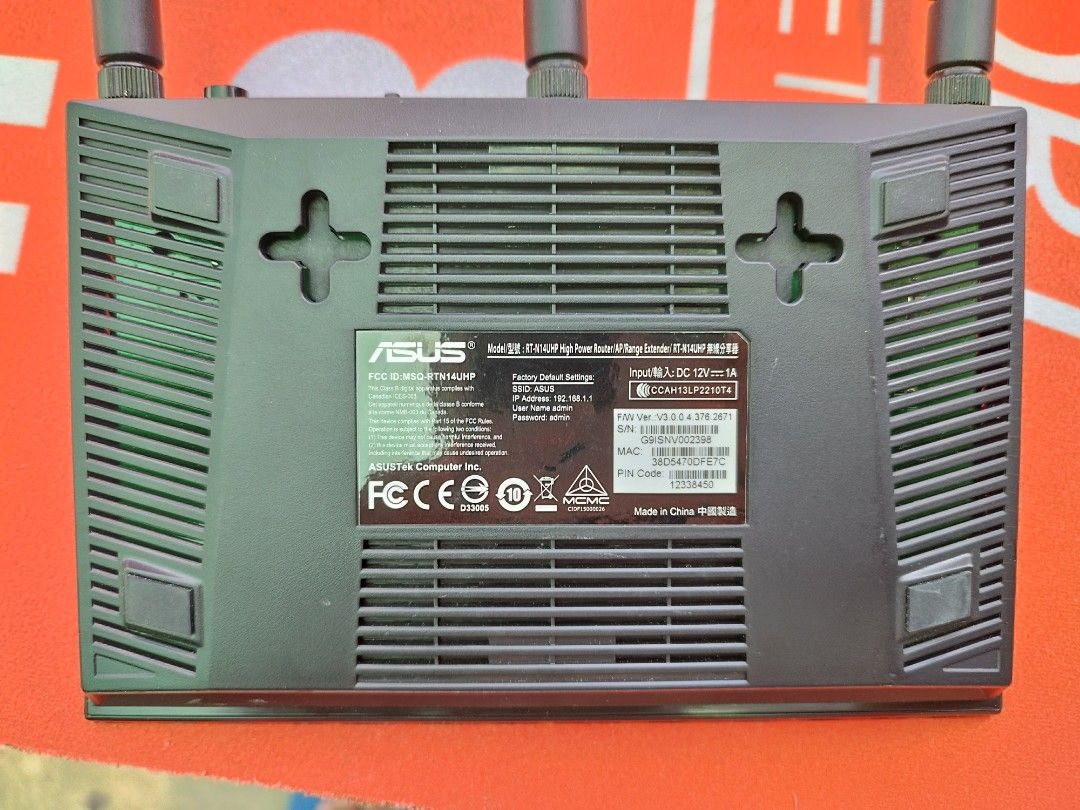 ASUS RT-N14UHP Wireless N-High Power Router Extender, Computers & Tech ...