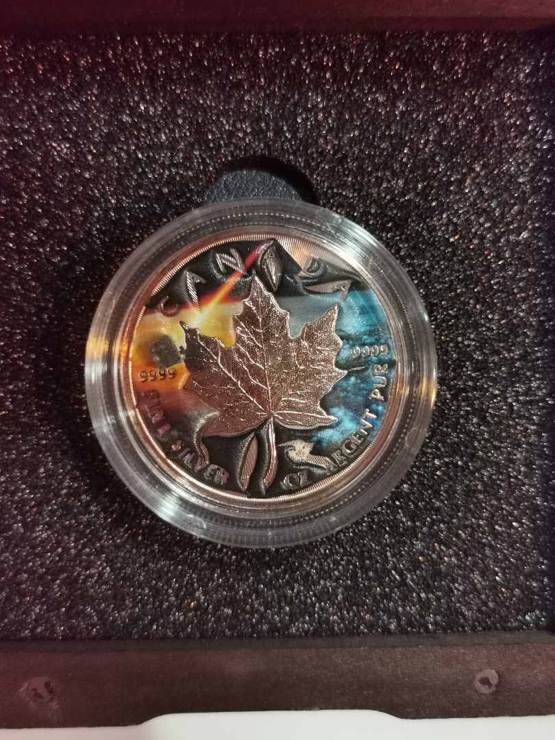 Atlas Of Meteorite ABEE METEORITE 5$ Canada 1 Oz Silver & Gold Gilded ...