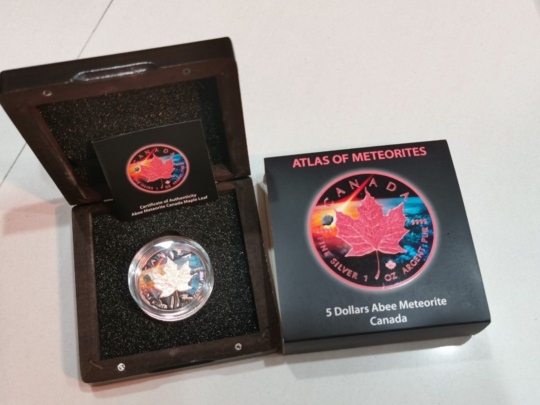 Atlas Of Meteorite ABEE METEORITE 5$ Canada 1 Oz Silver & Gold Gilded ...