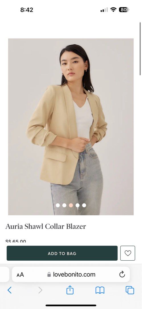 Auria Shawl Collar Blazer, Women's Fashion, Coats, Jackets and Outerwear on Carousell