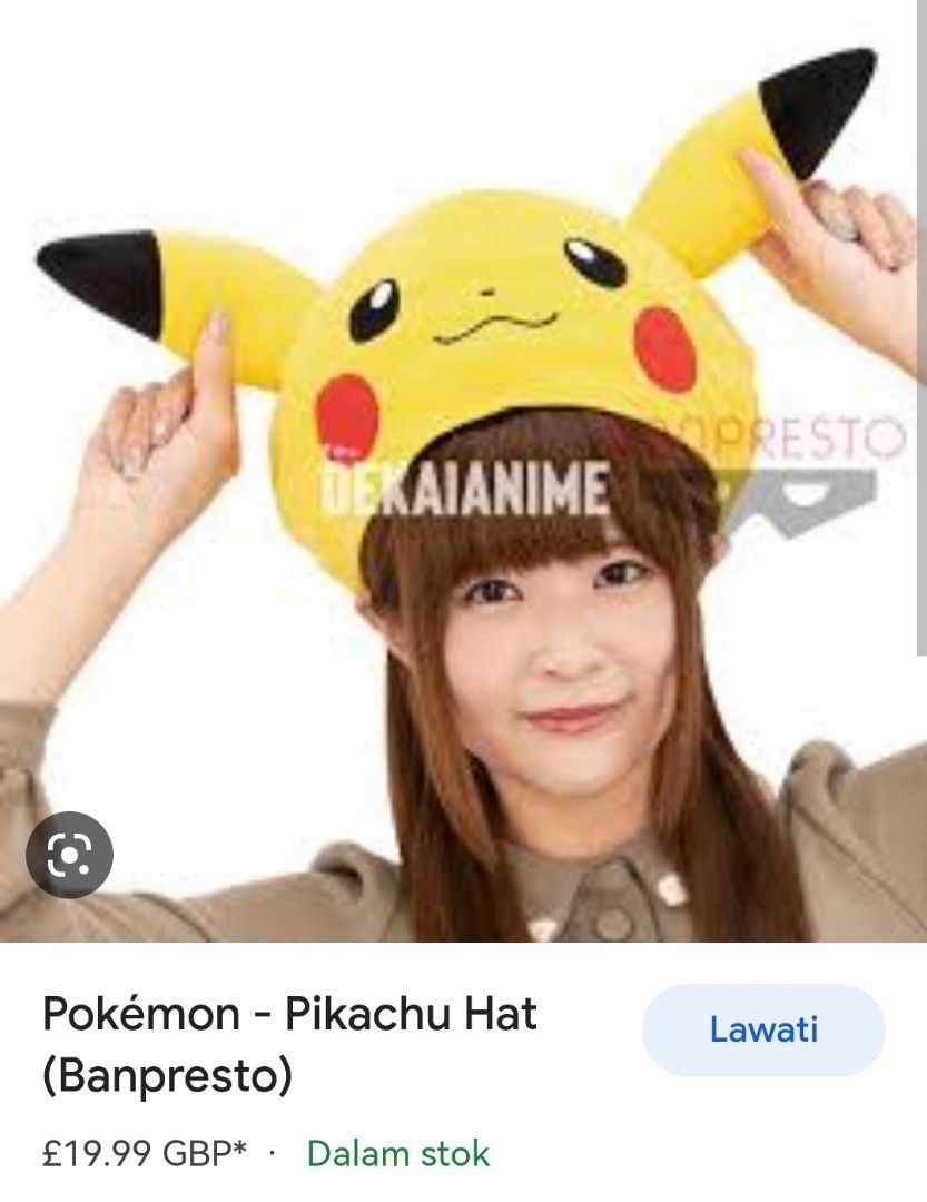 Banpresto Pokemon Pikachu Hat, Hobbies & Toys, Collectibles ...