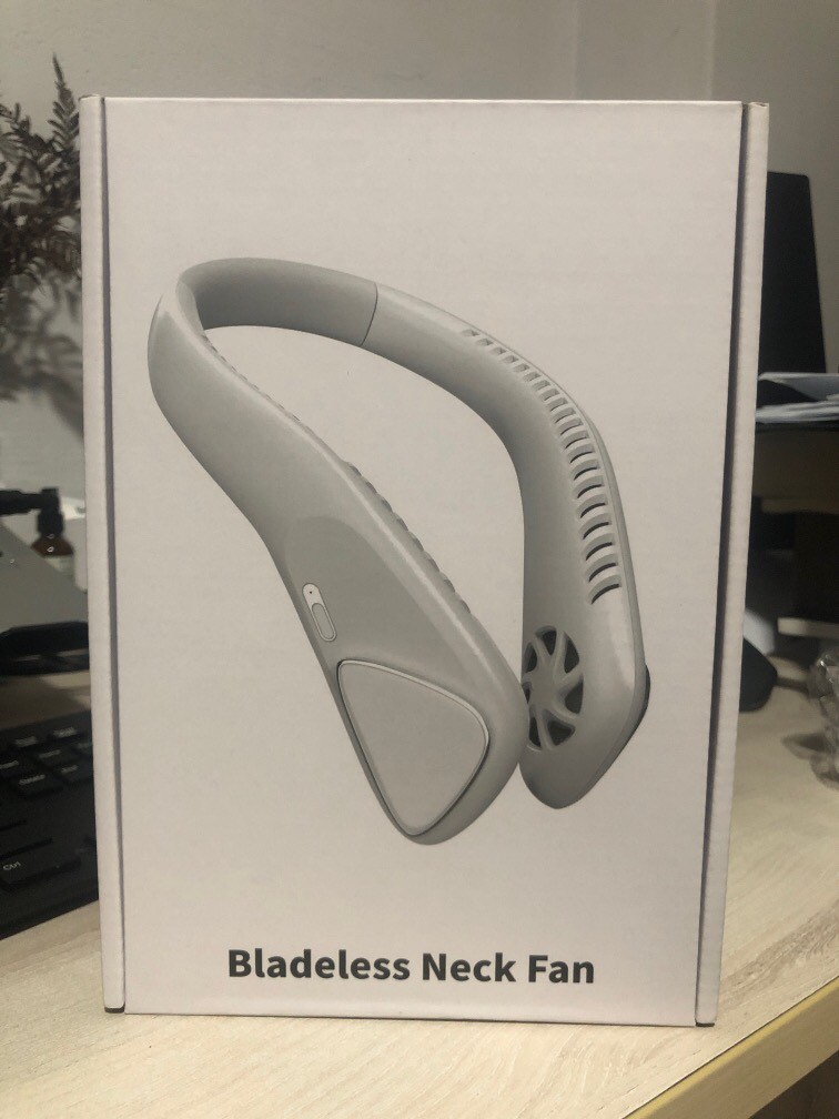 Bladeless neck fan pink, Audio, Headphones & Headsets on Carousell