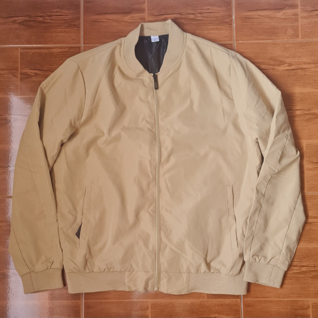 Bomber Jacket Full Beige on Carousell