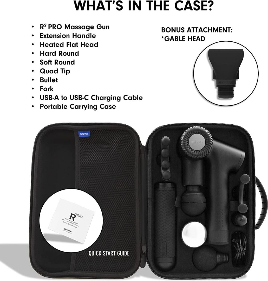 BONDIR R2 PRO Massage Gun - Articulating Deep Tissue Back Massager with ...