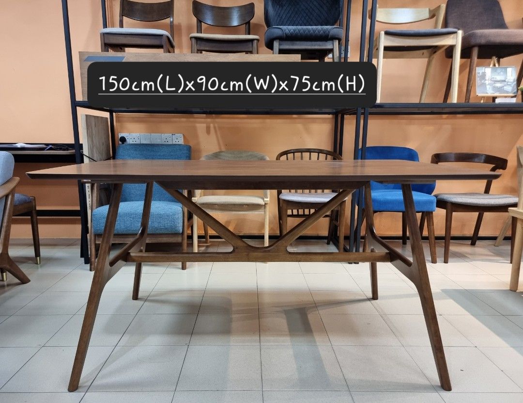 [Brand New] 5ft 1500mm 6 seater Dining Table - Solid Wood, Furniture & Home Living, Furniture ...