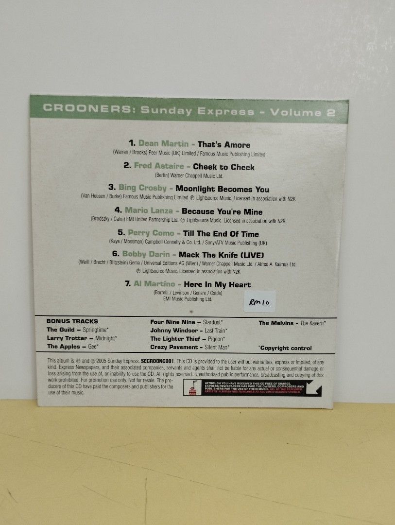 (CD) Sunday Express Crooners Volume Two, Hobbies & Toys, Music & Media ...