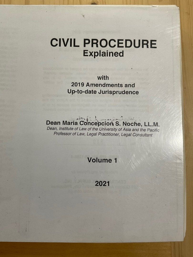Civil Procedure Explained VOLUME 1 AND 2 - NOCHE 2021, Hobbies & Toys ...