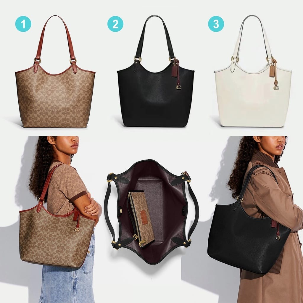 Coach Day Tote With Removable Zip Pouch In Signature Canvas, Polished ...