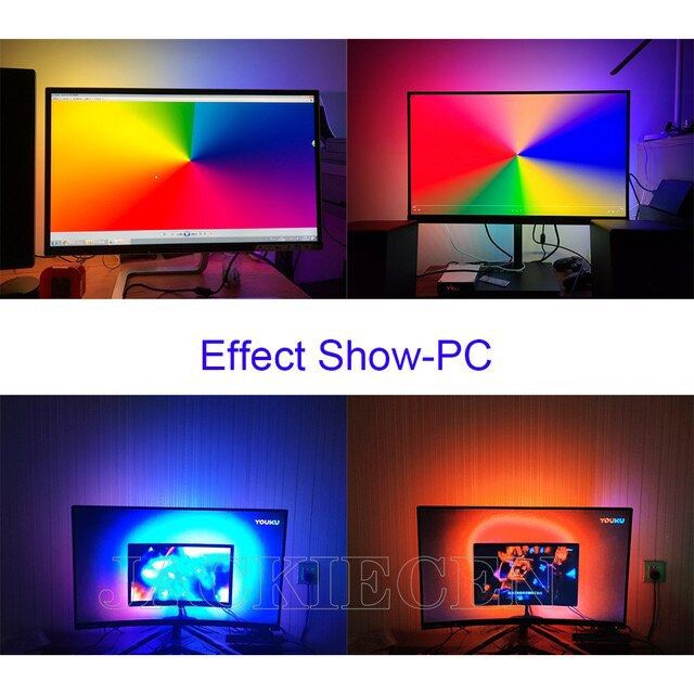 Computer Monitor LED Strip Backlight Light 5V WS2812B USB 5050 RGB ...