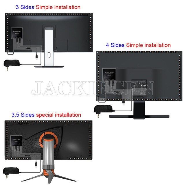 Computer Monitor LED Strip Backlight Light 5V WS2812B USB 5050 RGB ...