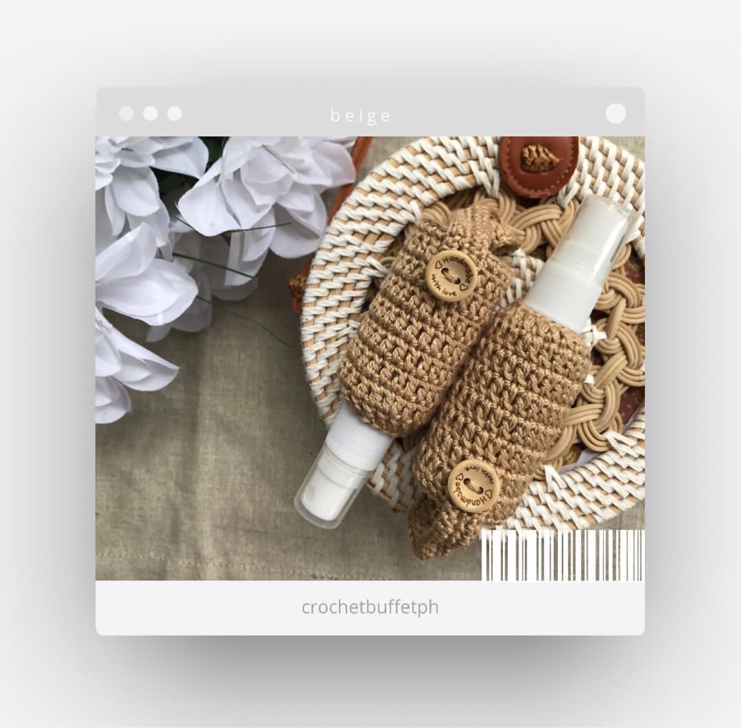 Crocheted Alcohol Pouch - Beige on Carousell