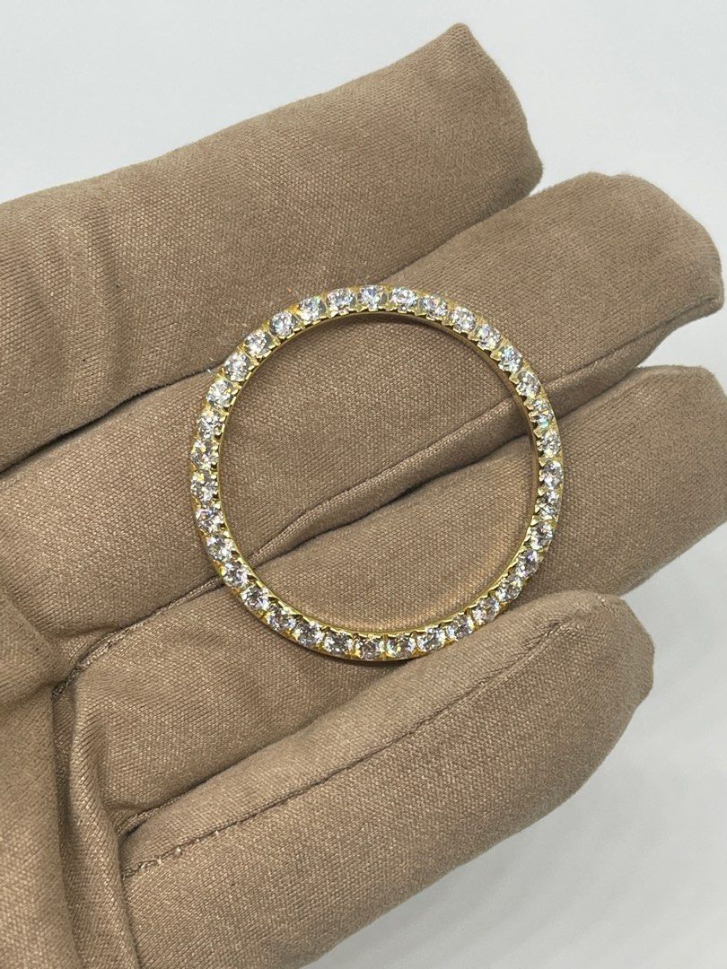 CZ Cubic diamonds BIG STONES Bezel Steel & Gold Plated For Rolex ...