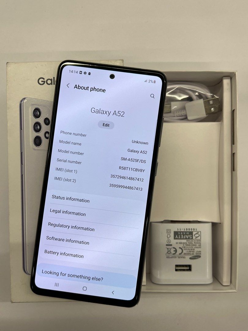 [DEMO SET] SAMSUNG GALAXY A52 WHITE 8GB RAM + 256GB ROM (FULL SET ...