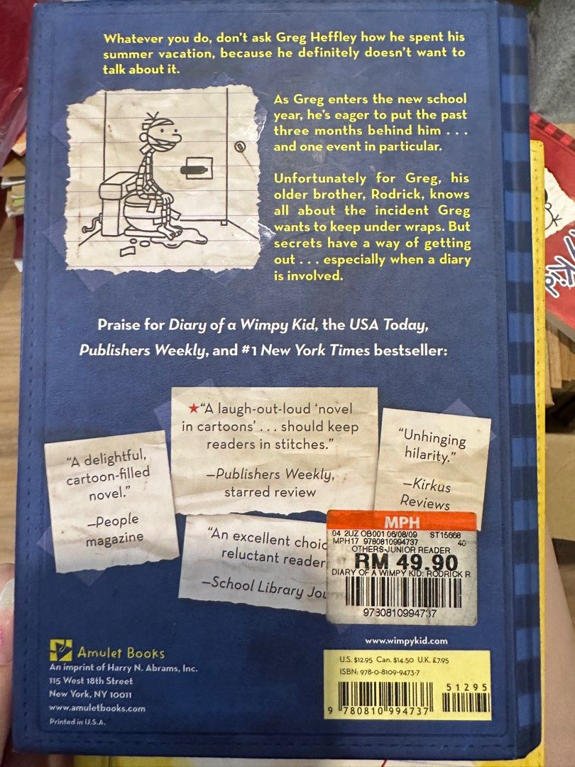 Diary of a Wimpy Kid (Rodrick rules / Dog Days ), Hobbies & Toys, Books ...