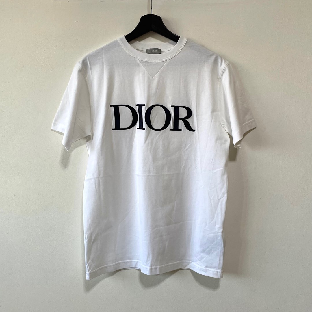 Dior Embroidered Logo Tee, Men's Fashion, Tops & Sets, Tshirts & Polo ...