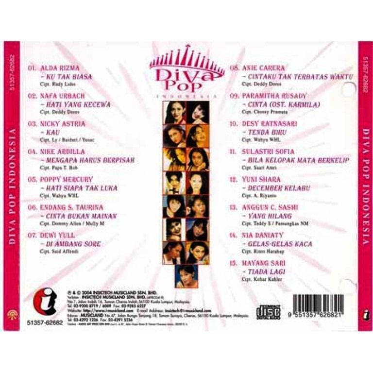 Diva Pop Indonesia Vol.1 Audio CD Alda Rizma Nafa Urbach Nicky Astria Nike Ardilla Poppy Mercury ...