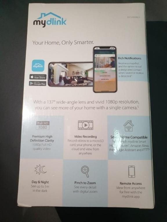 D-Link DCS-8300LH Full HD Wide Angle Wi-Fi Camera, Furniture & Home ...