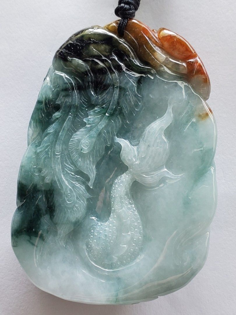 Dragon and Phoenix Jade Pendant (A-Grade Jadeite), Women's Fashion ...