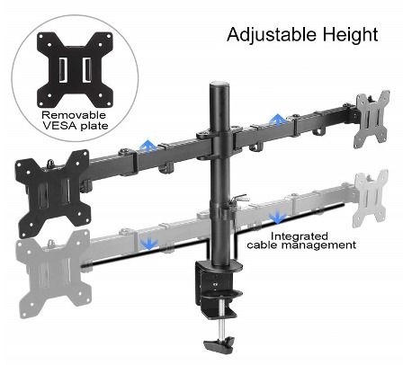 Dual Monitor Mount C-Clamp, Gourmet Clamp, Stand, Computers & Tech ...