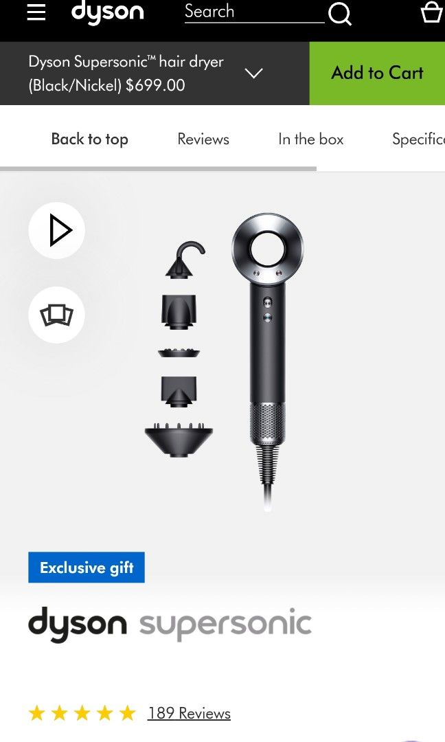 Dyson supersonic hairdryer black, Beauty & Personal Care, Hair on Carousell