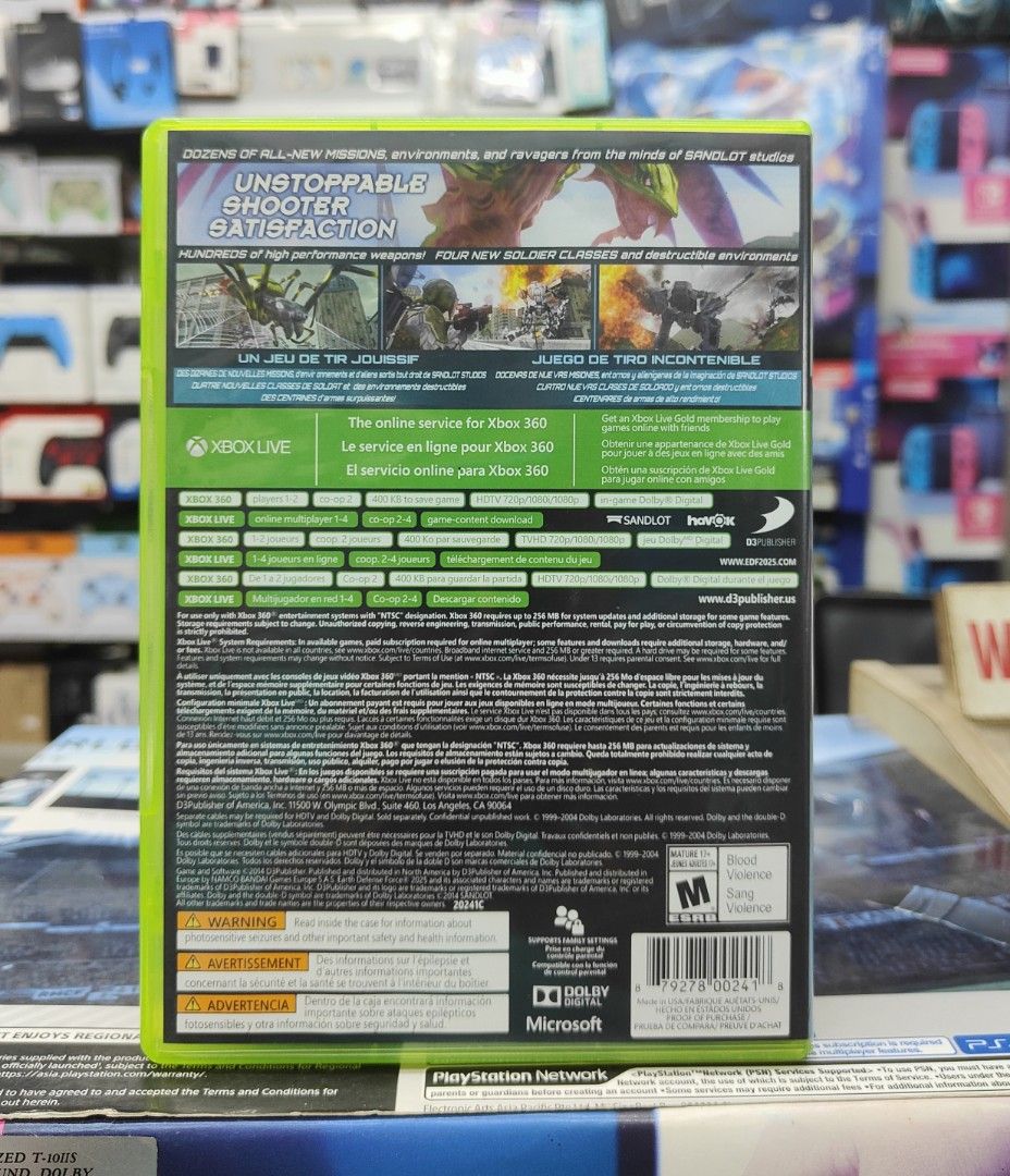 Earth Defense Force 2025 Xbox 360 Xbox One Xbox Series X, Video Gaming ...