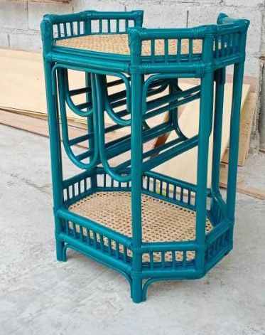 Export Quality Rattan Bar Cart with Wine Bottle Rack Solihiya Bar Cart ...