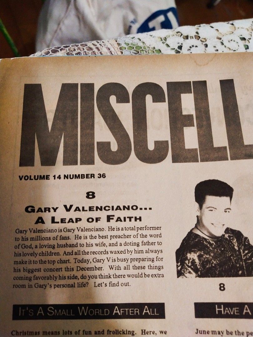 GARY V on the cover of "Miscellaneous" mgzn./5 Dec.1994/Very Rare ...