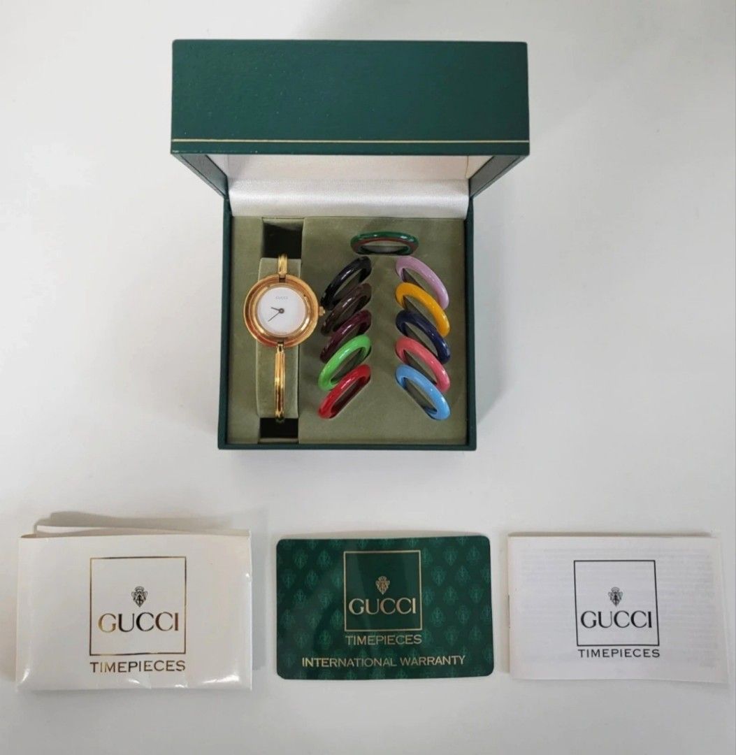 GUCCI Interchangeable Bezel Bangle watch AUTHENTIC, Luxury, Watches on ...