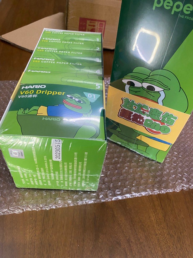 Hario X Pepe coffee filter v60 set, TV & Home Appliances, Kitchen ...