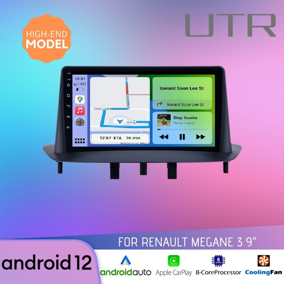 HIGH-END LATEST RENAULT MEGANE 3 9 INCH 8 CORE ANDROID 12 PLAYER ...
