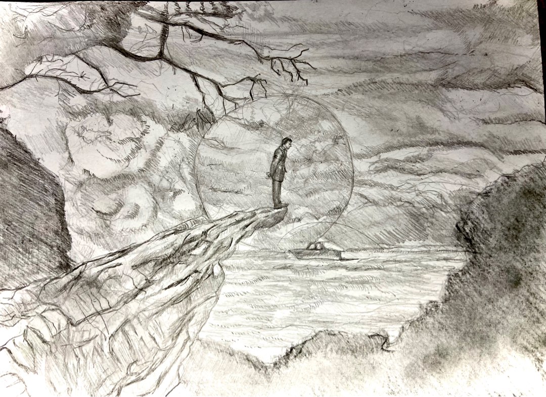 How to draw landscape through black and white in pencil , pencil ...