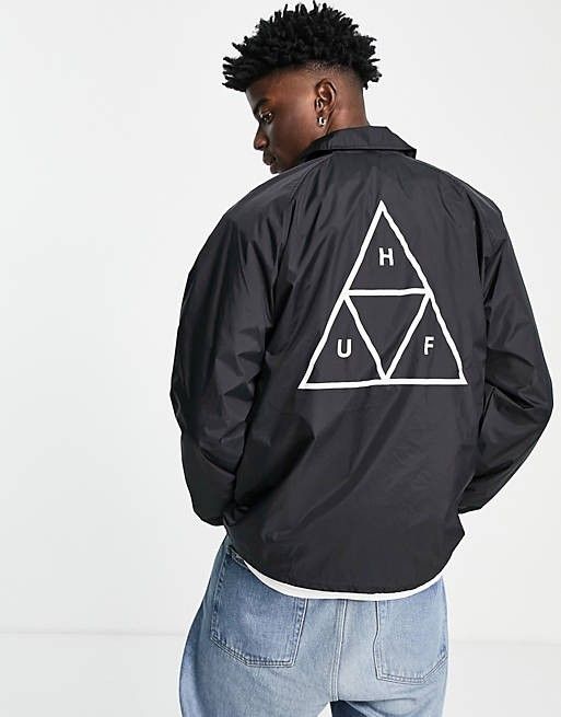 HUF Essentials Triple Triangle Jacket, Men's Fashion, Coats, Jackets ...
