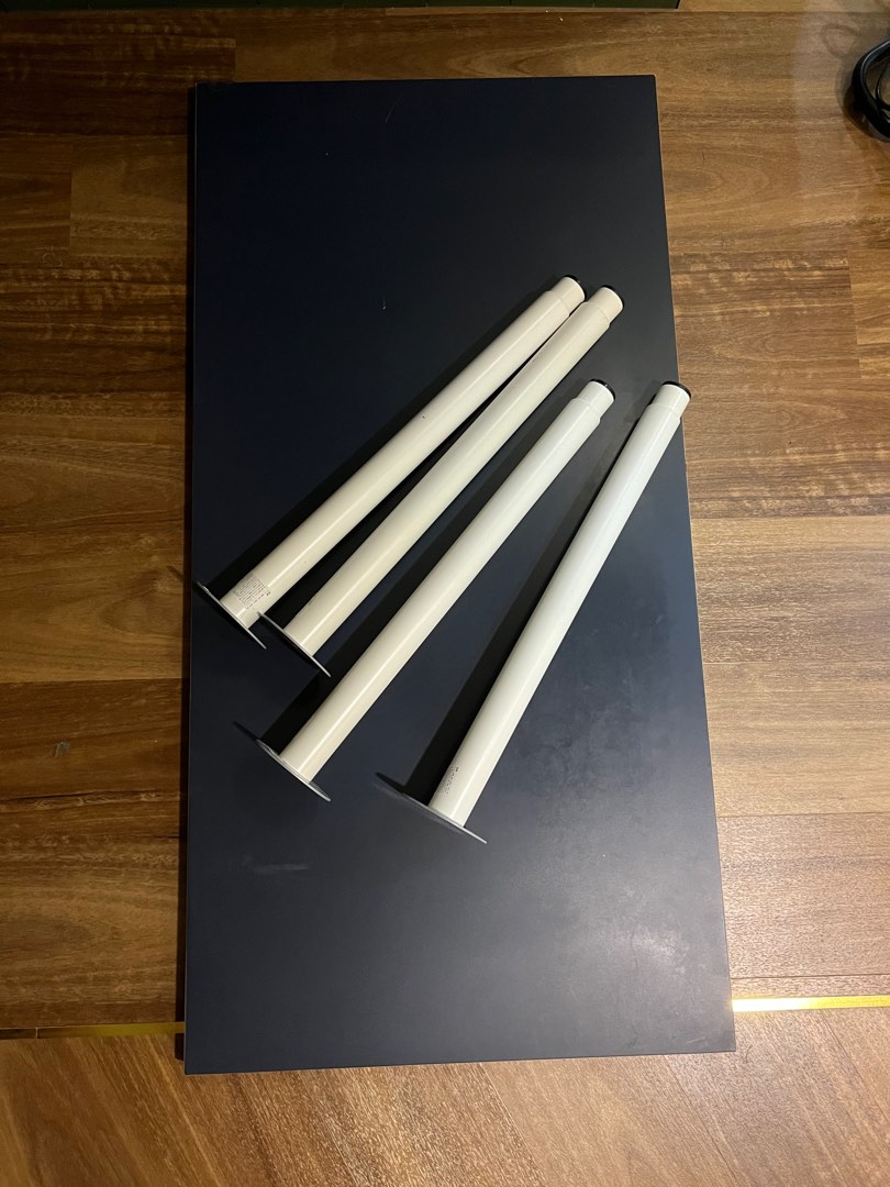 IKEA Linnmon study table + Olov adjustable legs 120 x 60cm, Furniture ...