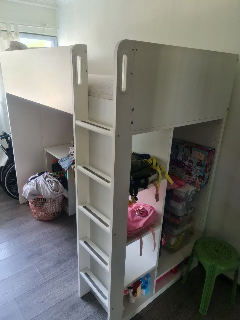 IKEA Smastad Loft Bed + New Vestmarka Mattress, Furniture & Home Living ...