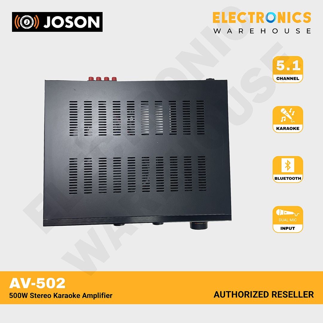 Joson AV-502 B 500W Stereo Karaoke Amplifier, Audio, Soundbars ...