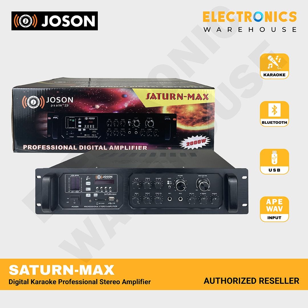 Joson SATURN-MAX Digital Karaoke Professional Stereo Amplifier, Audio ...