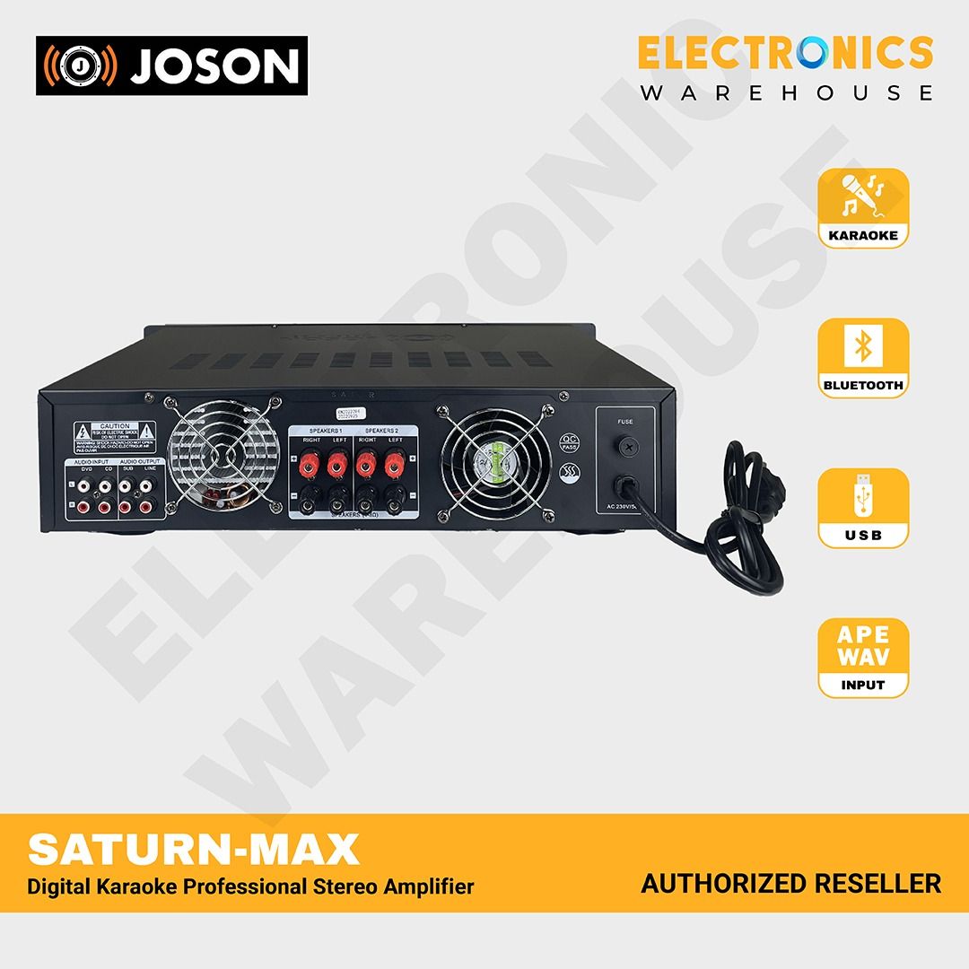 Joson SATURN-MAX Digital Karaoke Professional Stereo Amplifier, Audio ...
