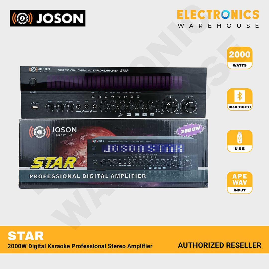 Joson STAR 2000W Digital Karaoke Professional Stereo Amplifier, Audio ...