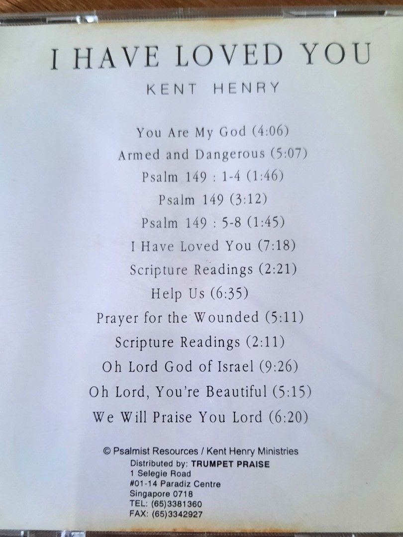 Kent Henry : I Have Loved You (Jeremiah 31:3) CD, Hobbies & Toys, Music ...