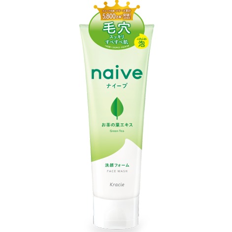 日本Kracie naive 水潤綠茶葉植物洗面乳 Green Tea Leaf Essence Face Wash Cleansing Foam 130g, 美容＆化妝品, 健康及美容 ...