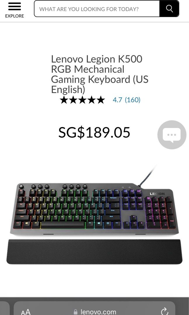 Lenovo Legion K500 RGB Gaming Keyboard, Computers & Tech, Parts ...
