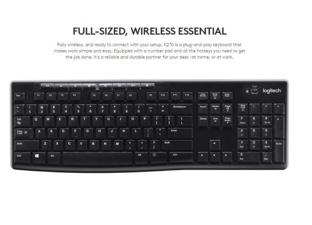 Logitech K270 Wireless Keyboard Computers And Tech Parts And Accessories Computer Keyboard On