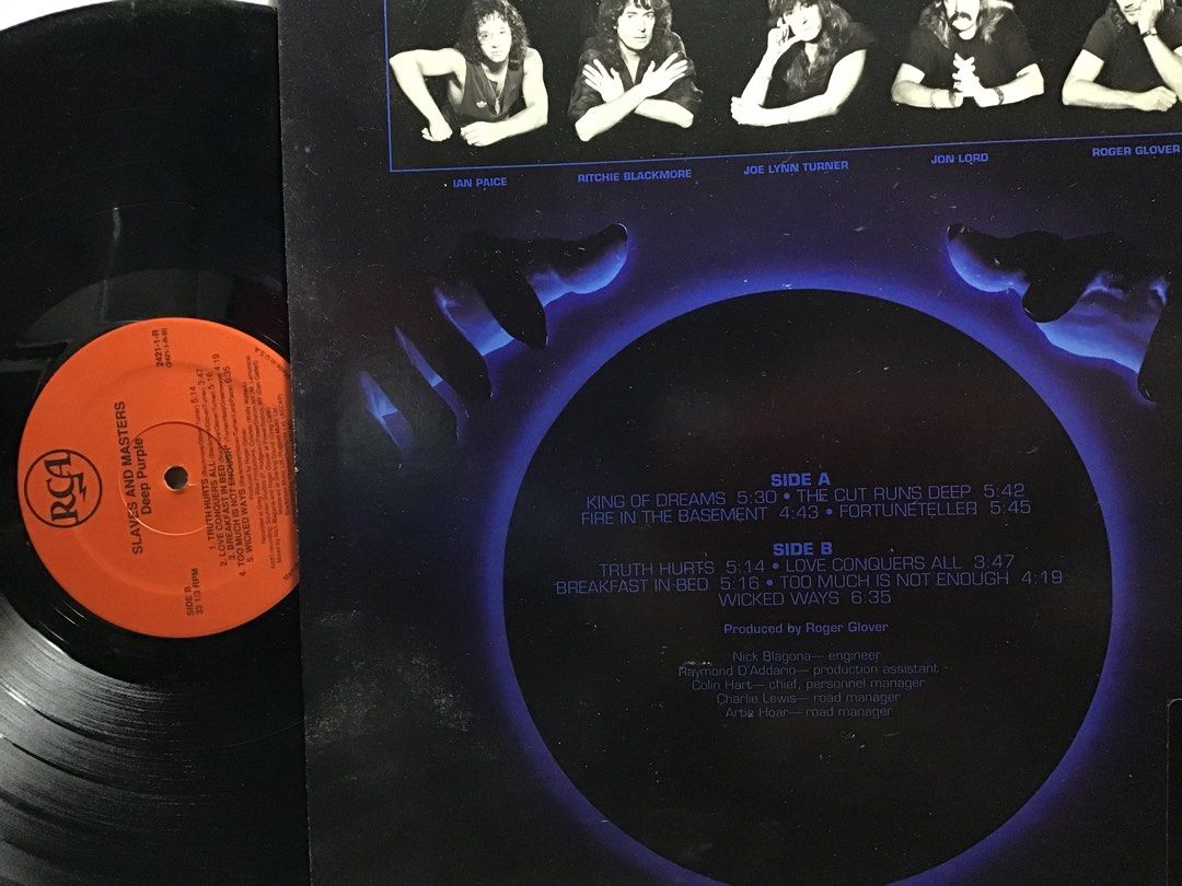 LP Deep Purple - Slaves and Masters OOP USA VINYL RECORD Anubis Piring Hitam 80s Hard Rock ...