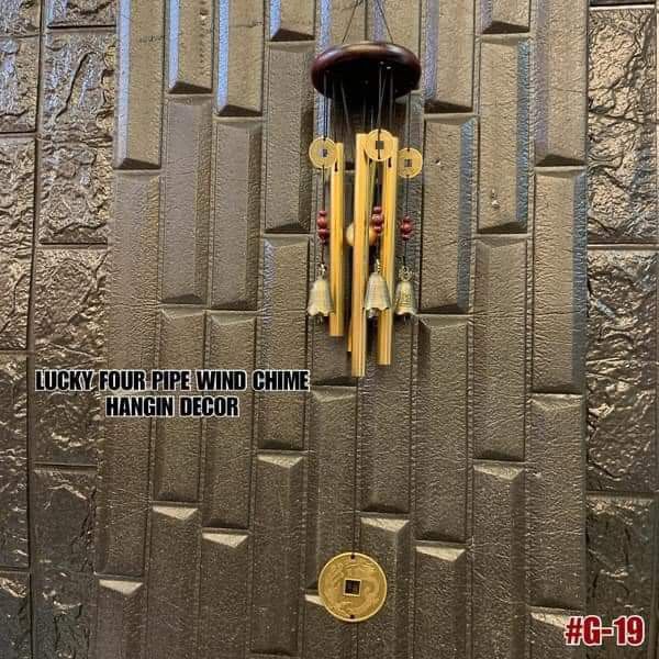 Lucky four pipe windchime hanging charm, Furniture & Home Living, Home ...