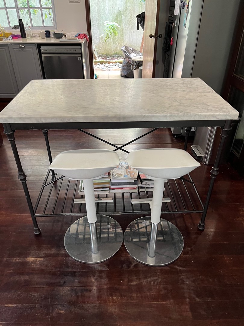 Marble kitchen island table, Furniture & Home Living, Furniture, Tables ...