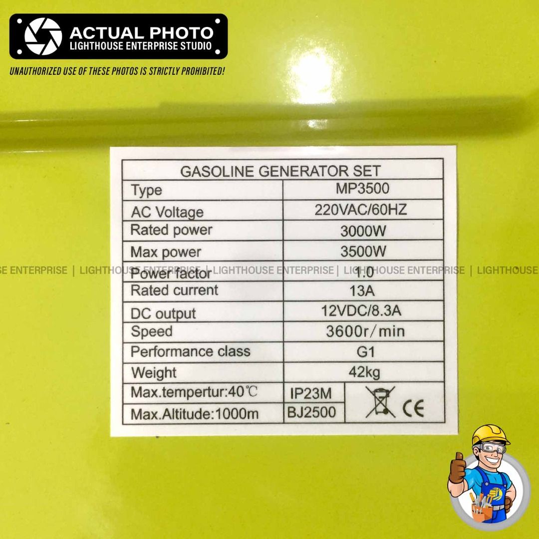 MARPRO USA 3500W / 3.5KVA GASOLINE GENERATOR SET WITH AVR INSTALLED ...