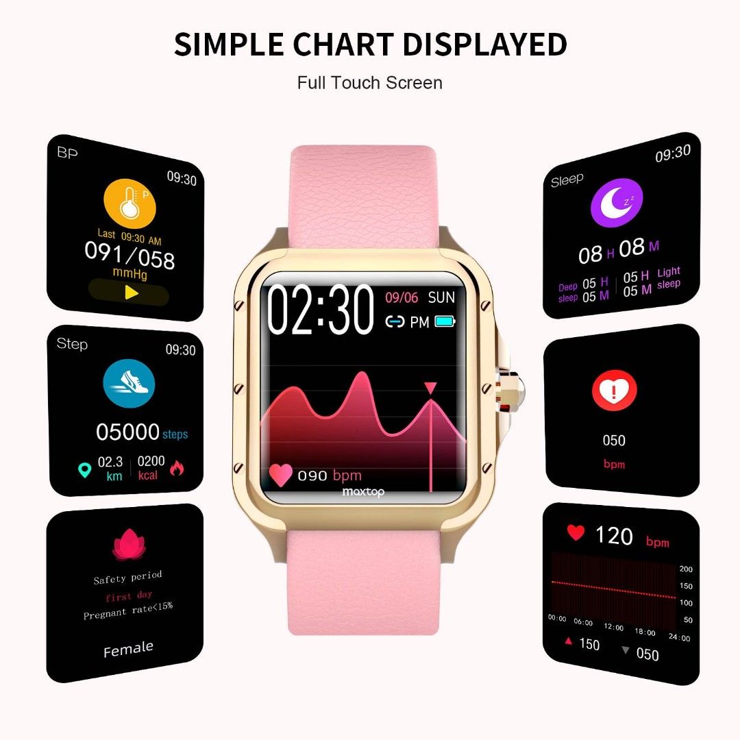 Maxtop Original Smart Watch T8, Women's Fashion, Watches & Accessories ...
