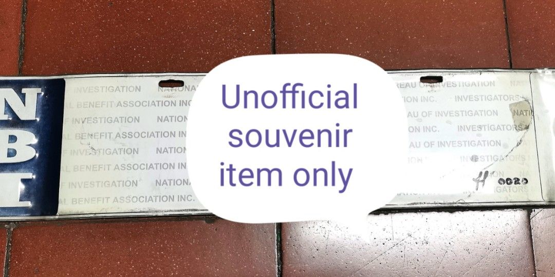 "NBI" mark Euro plate, souvenir, Car Parts & Accessories, Other ...